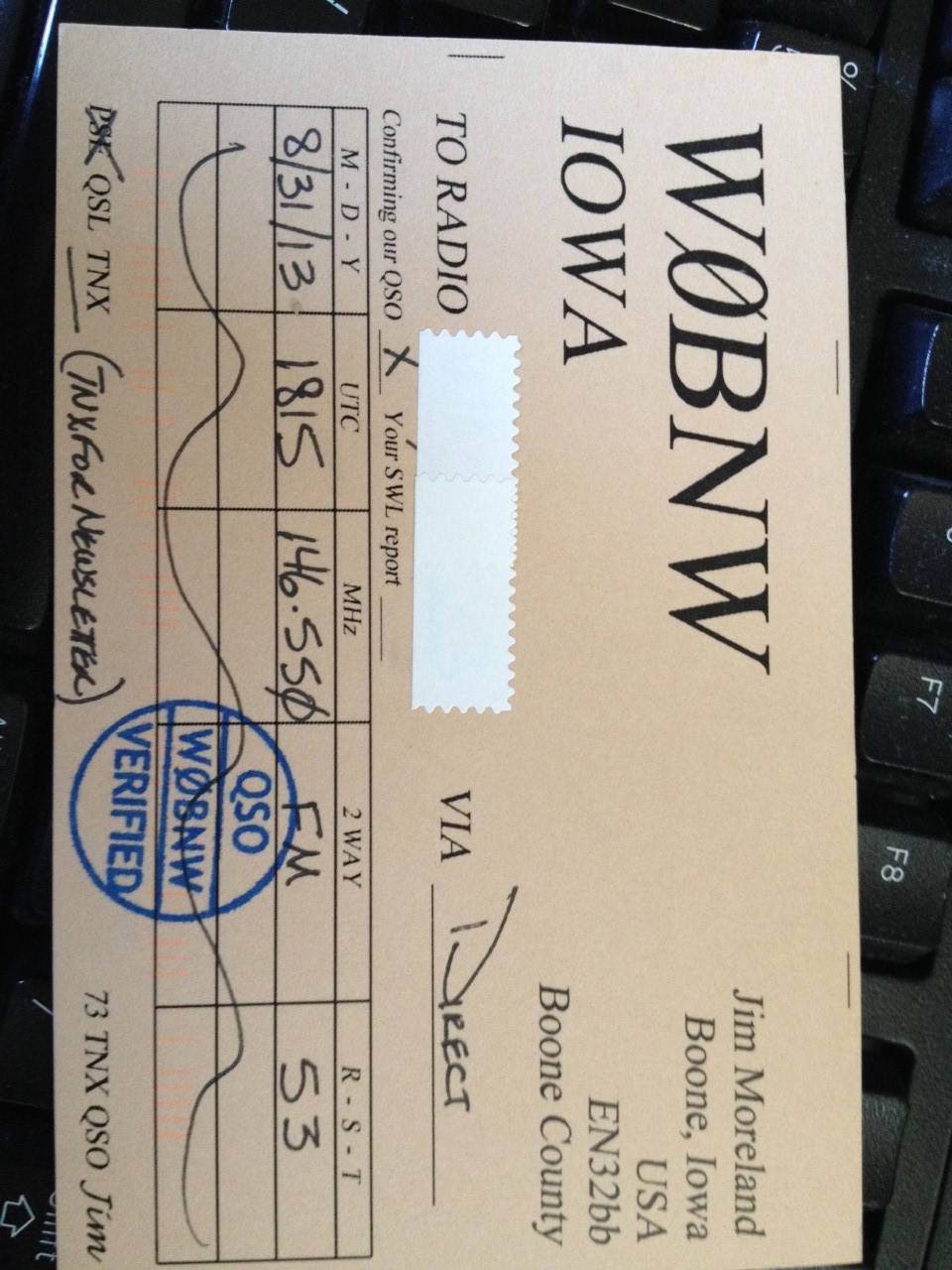 QSL Card – Southwest Iowa Amateur Radio Club